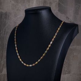 Solid 18ct Gold Tri-Colour Screw Mariner Chain – 20 Inch – 4mm – 15.5g ...
