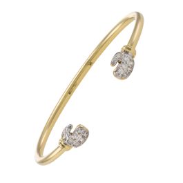 9ct Yellow Gold Gem Set Boxing Glove Torque Bangle - Babies