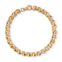 9ct Yellow Gold Solid Ornate Pattern Belcher Rollerball Bracelet - 7 ...