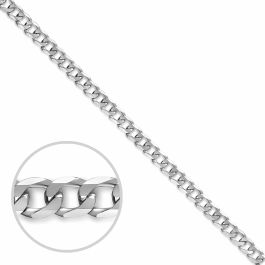 9ct White Gold Solid Italian Made Flat Solid Curb Chain - 2.8mm