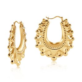 9ct Yellow Gold Large Traditional Creole Hoop Earrings - 40mm