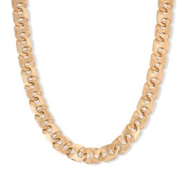 9ct Yellow Gold Solid Ornate Mariner Chain - 13mm Wide, Lengths 22"- 30 ...