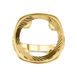 9ct Yellow Gold Square Top George & Dragon Half Sovereign Ring